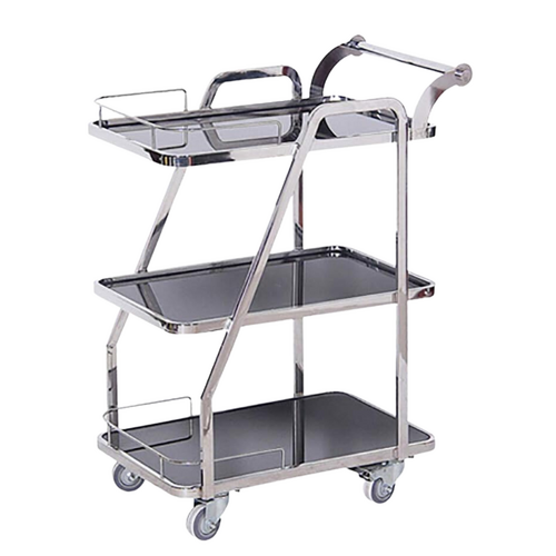 Dolphy Stainless Steel 3-Layer Service Trolley – 60x45x85 cm, Durable ...